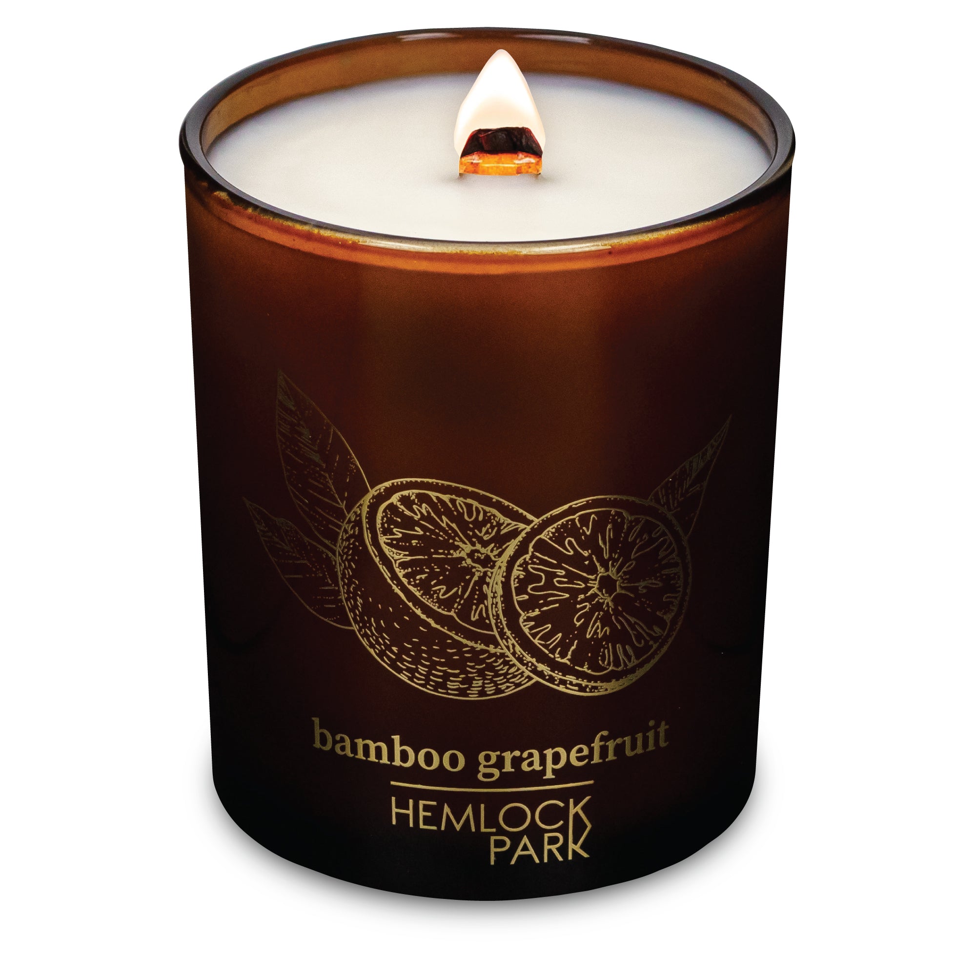 Bamboo Grapefruit | Amber & Gold Wood Wick Candle – Hemlock Park